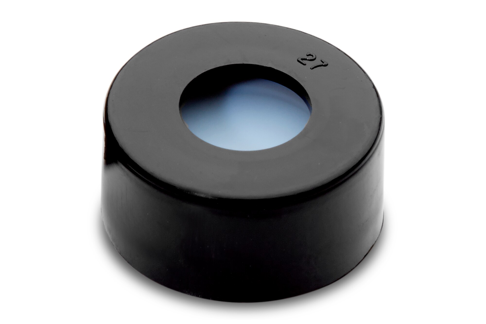 Black, 12 x 32 mm Snap Neck Cap and Preslit PTFE/Silicone Septum, 100 ...