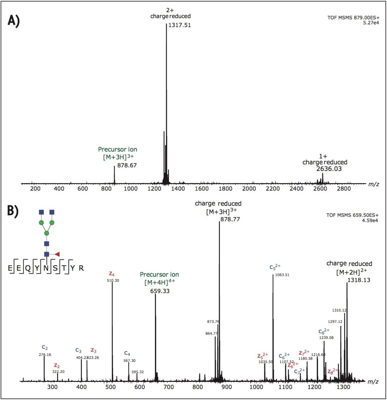 Electron Transfer Dissociation of N-linked Glycopeptides from a ...