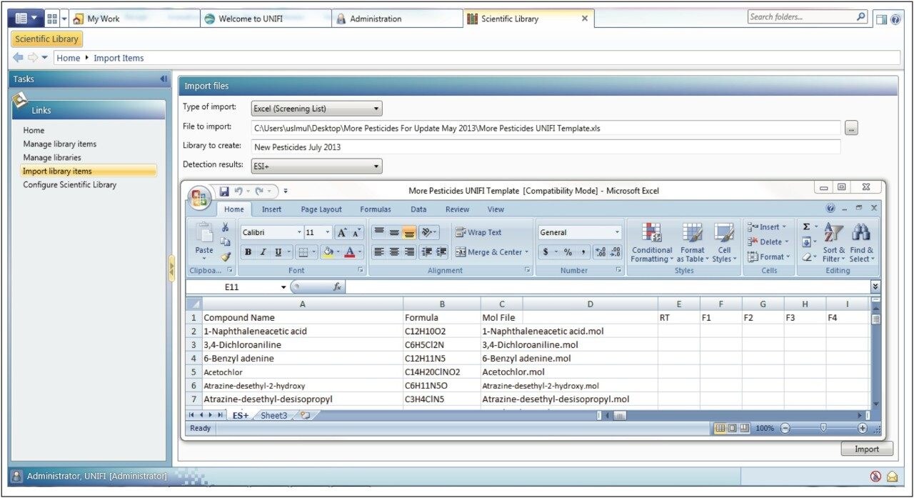 Building a UNIFI Scientific Library for HRMS Screening Experiments | Waters