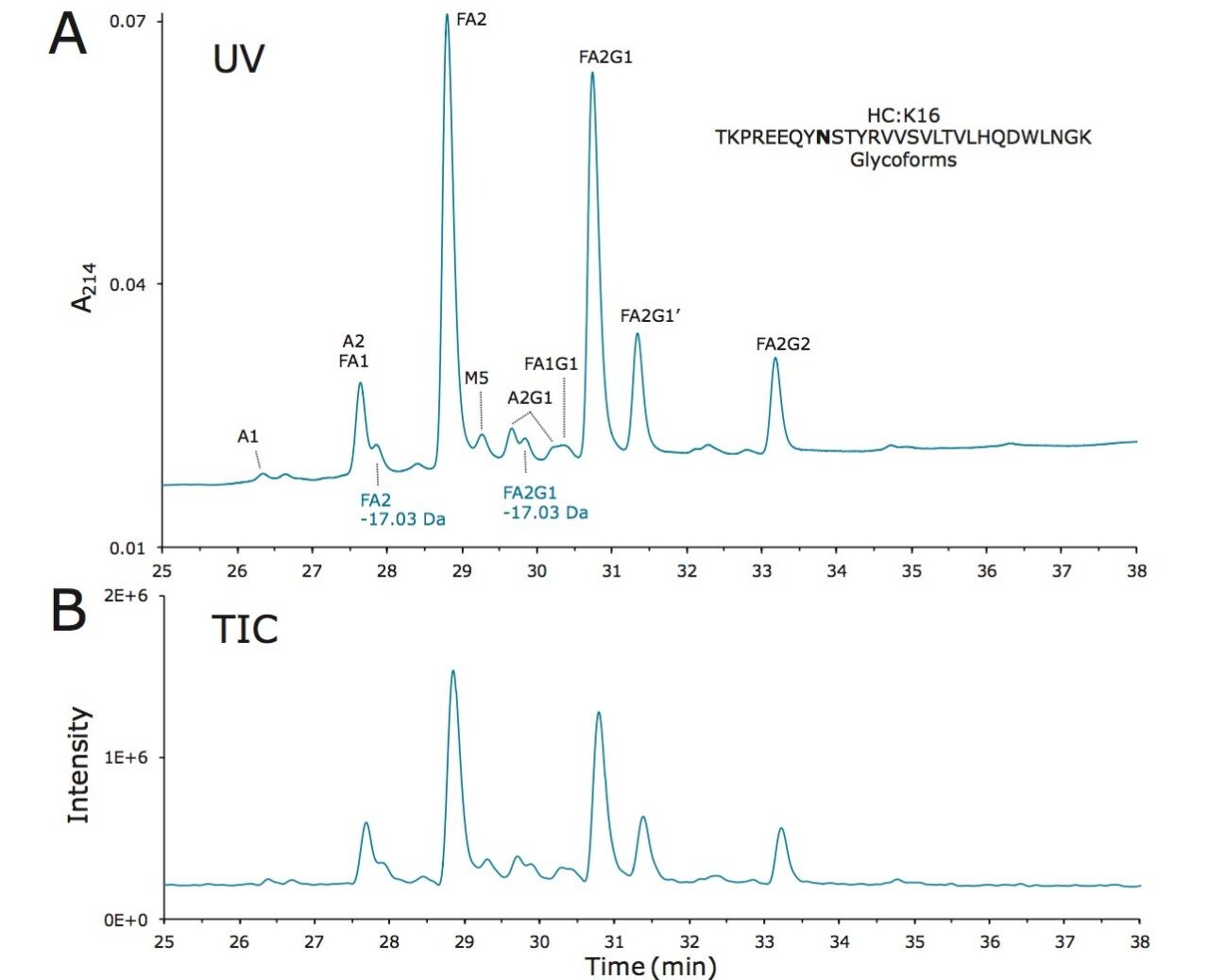 HILIC Glycopeptide Mapping with a Wide-Pore Amide Stationary Phase : Waters